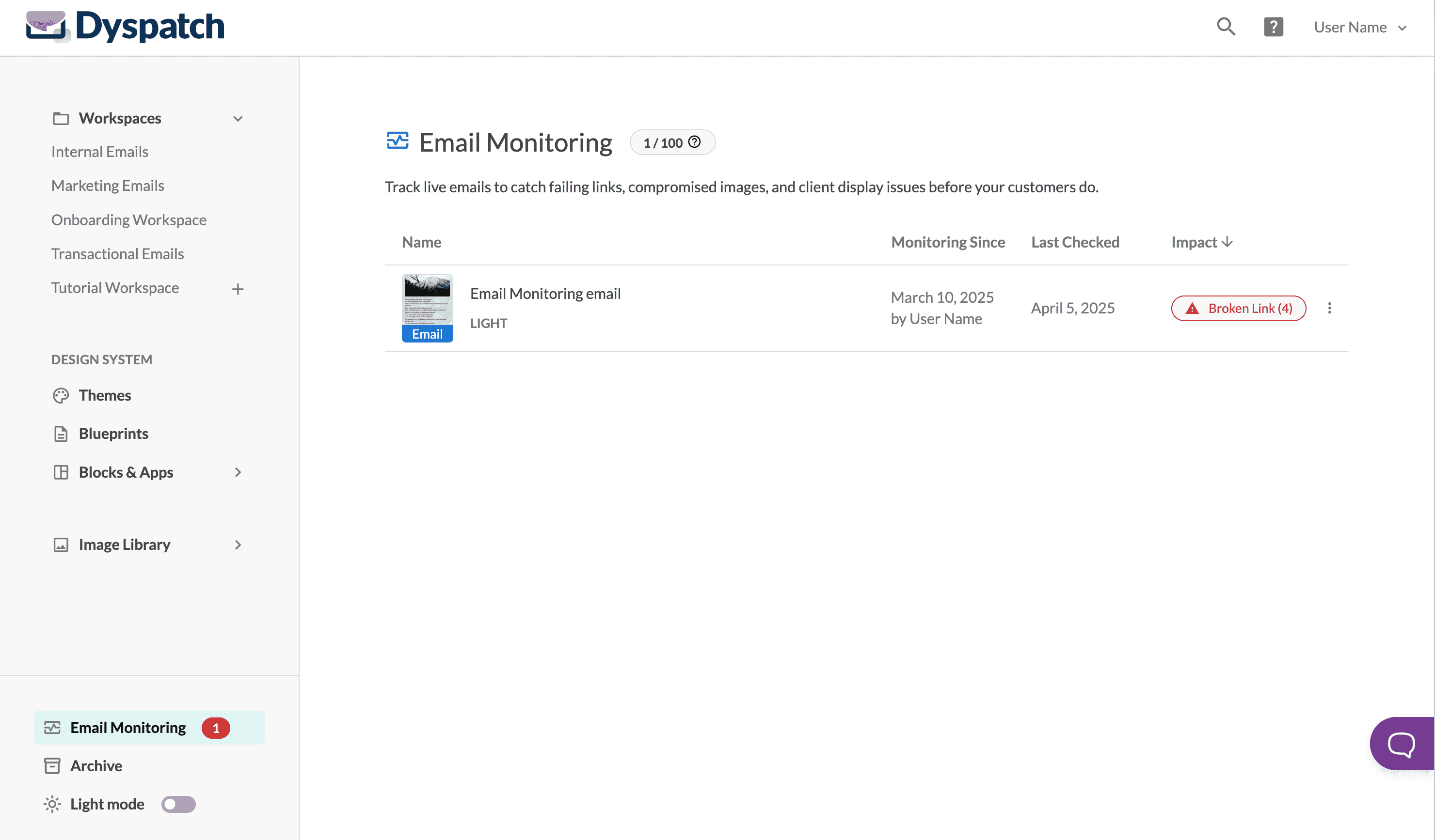 Using Email Monitoring | Dyspatch Support