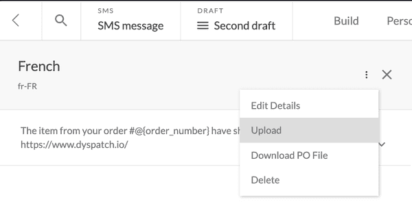 Localizing an SMS | Dyspatch Support