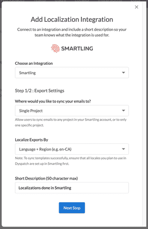 Smartling Integration Setup | Dyspatch Support