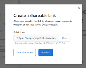 Sharing Emails Externally | Dyspatch Support
