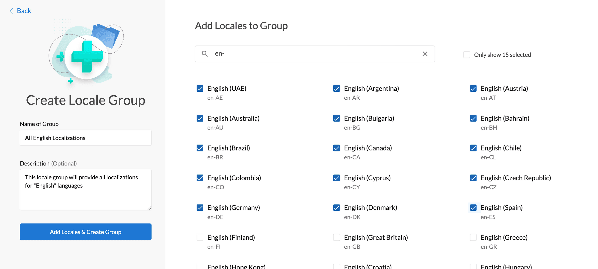 Using Locale Groups to Group Similar Localizations | Dyspatch Support