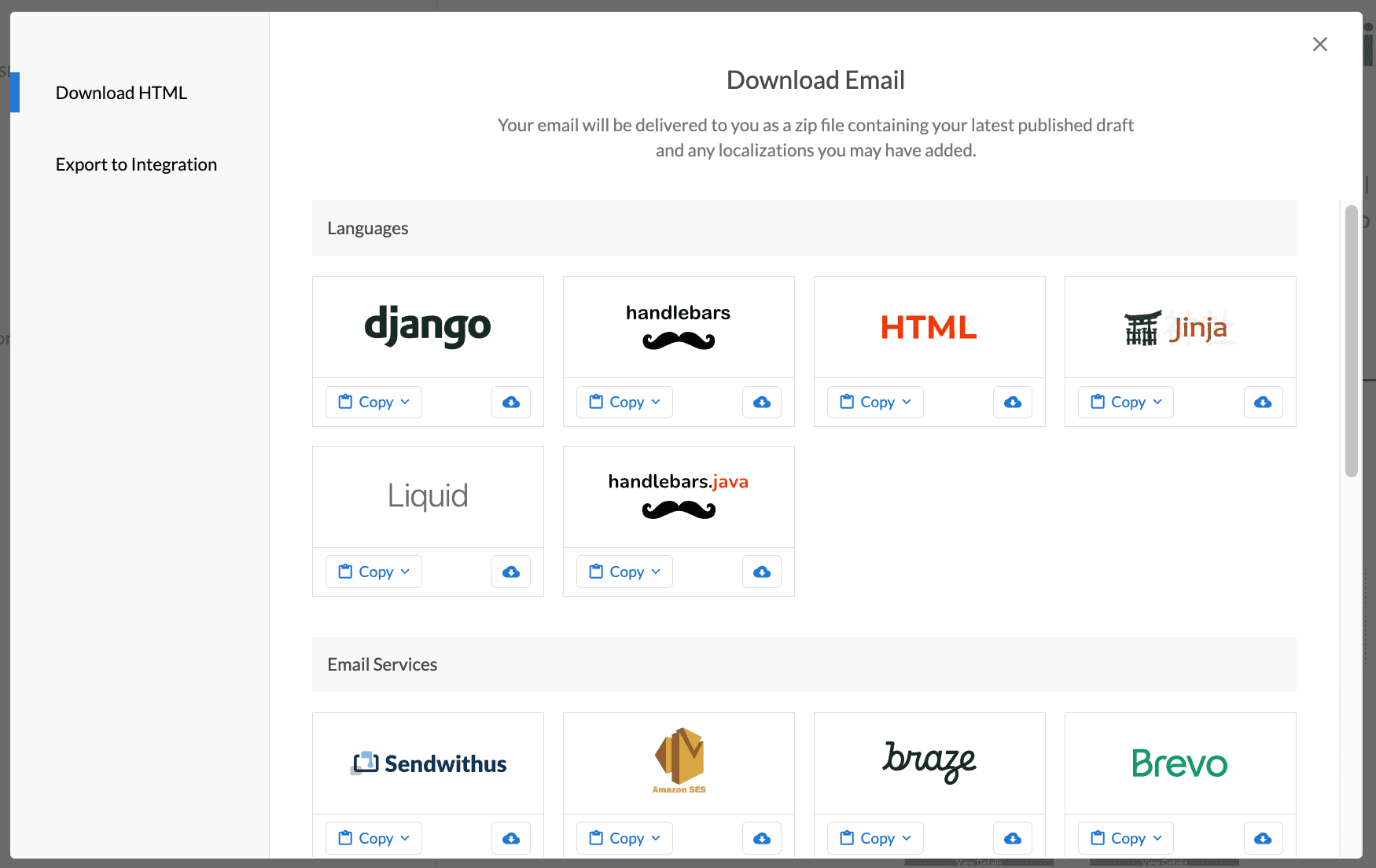 Exporting Emails From Dyspatch | Dyspatch Support